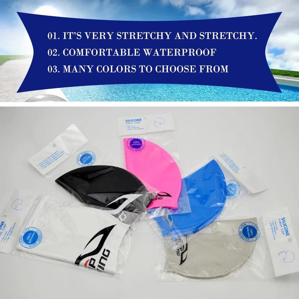 Keep-Diving-Silicone-Elastic-Swim-Cap-Adults-Indoor-Caps-Swimming-Pool ...