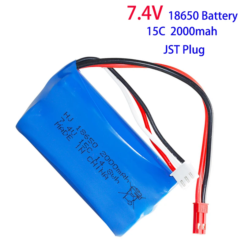 7-4V-2000mah-18650-Battery-Pack-For-WPL-MN99S-D90-U12A-S033g-Q1-Lithium ...