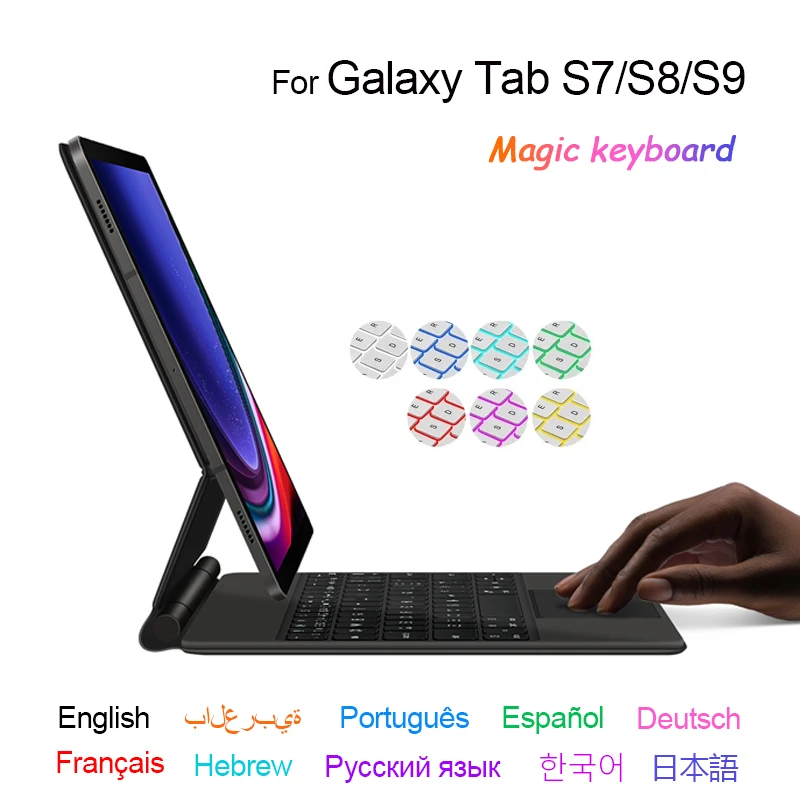 Magic-Keyboard-Cover-For-Samsung-Galaxy-Tab-S9-S8-S7-11-Floating-Stand ...