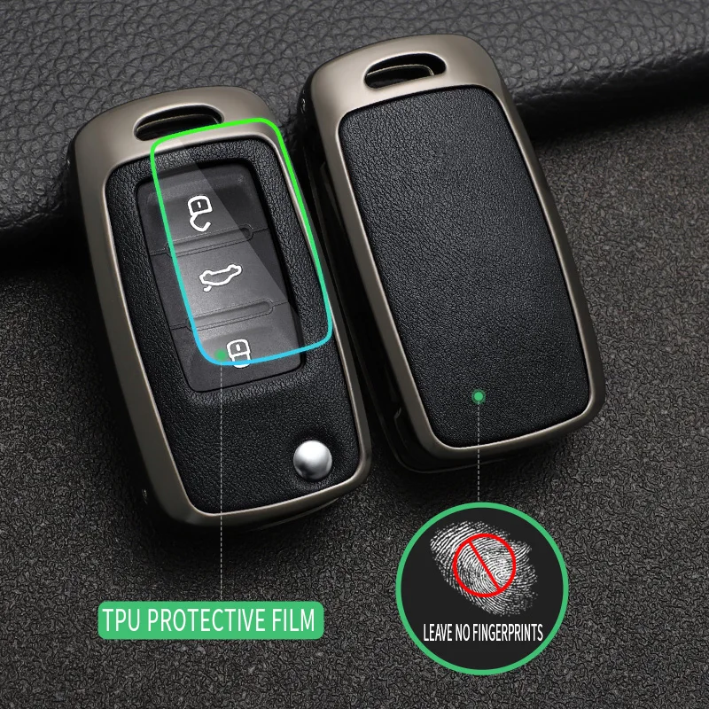 Zinc-alloy-car-Key-Case-Cover-For-Volkswagen-VW-Polo-Golf-Passat-Tiguan ...