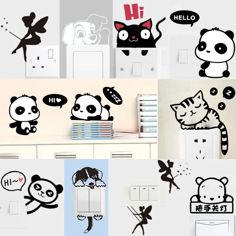 Creative Switch Stickers Can Remove Wall Stickers Switch Stickers Cat ...