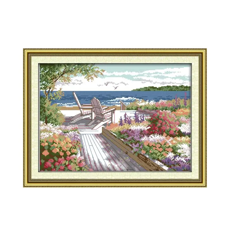 Seaside-landscapes-cross-stitch-kit-14ct-11ct-count-printed-canvas ...