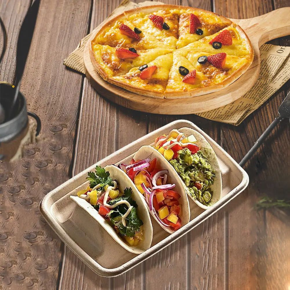 Disposable-Taco-Tray-Compartments-Home-Picnic-Packing-Box-Plates ...