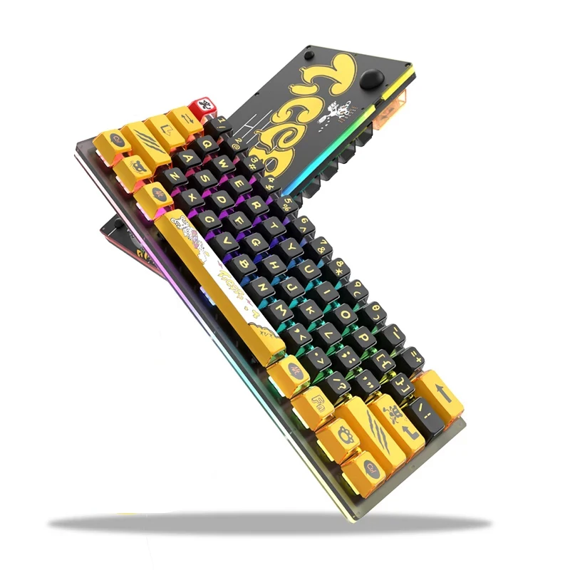 K61-60-Tiger-Theme-Mechanical-Keyboard-Crystal-Wire-Gamer-Keyboard-2-4G ...