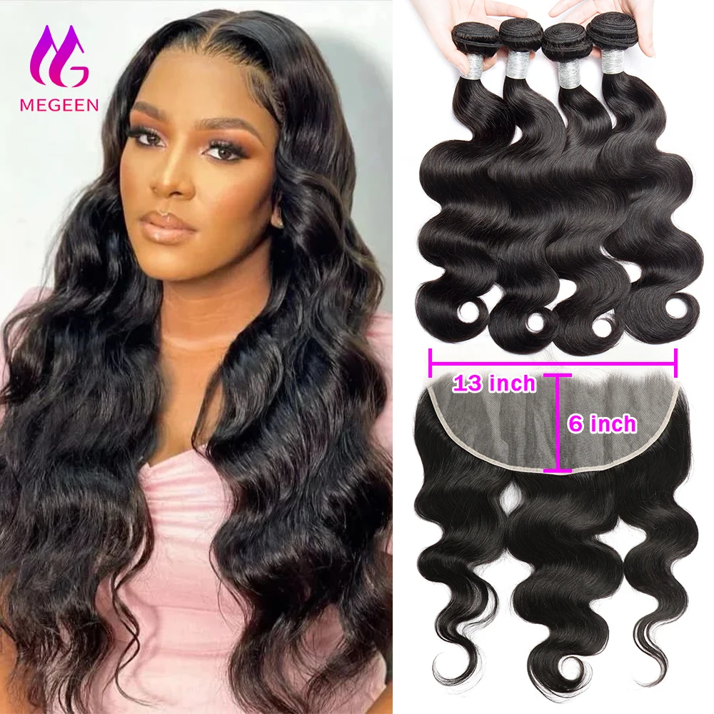 Body-Wave-100-Human-Hair-Bundles-With-Real-Hd-Lace-Frontal-13X6 ...