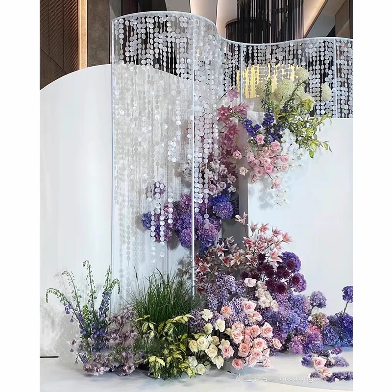S-Shape Wedding Stage Backdrops Flower Arch Welcome Frame Props Curve ...