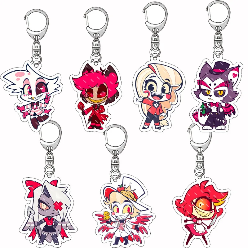 Anime Acrylic Keychain for Hazbin Hotel Morningstar Vaggie Ad Alastor ...