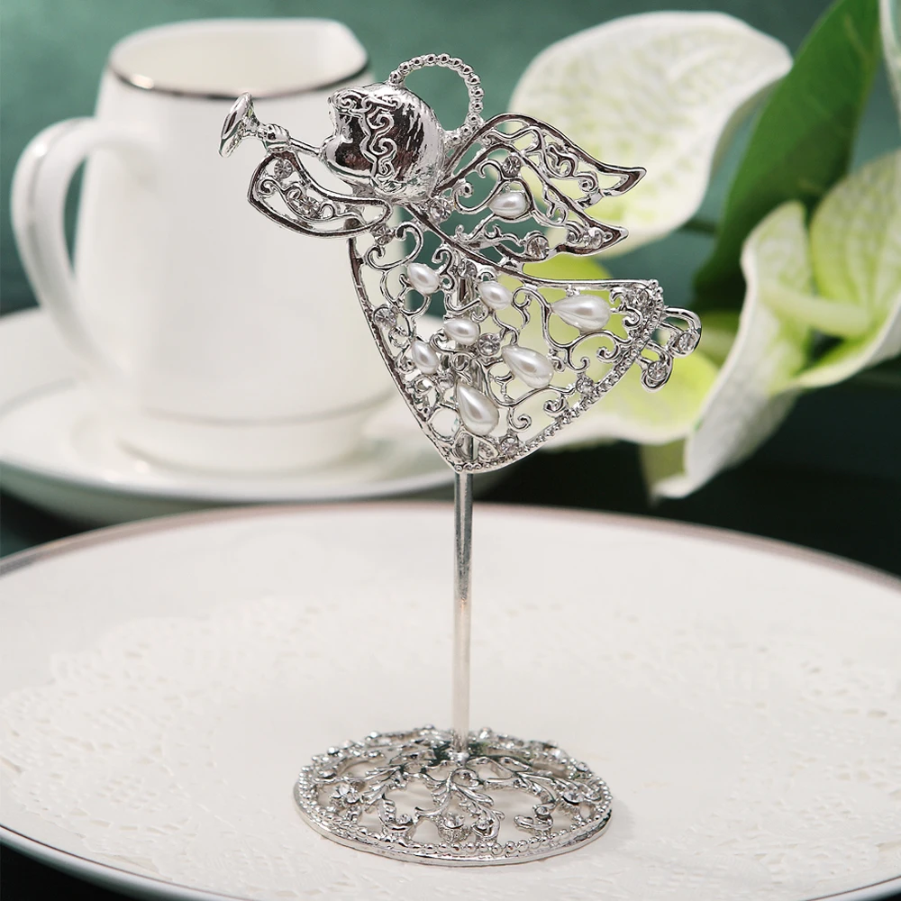 Rhinestone-Pearl-Angel-Place-Card-Holder-Gift-For-Wedding-Baby-Shower ...