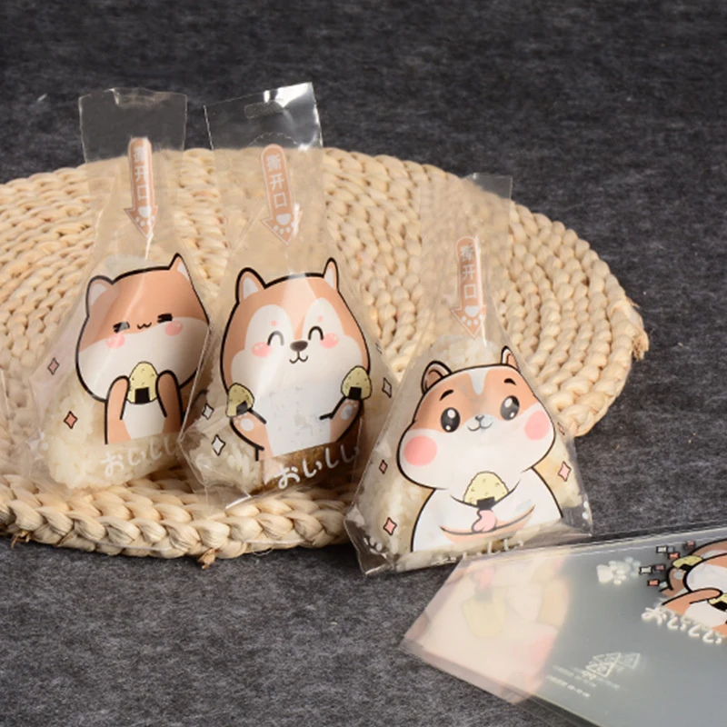 50pcs Cute Sushi Packaging Bag Disposable Onigiri Wrappers Rice Ball ...