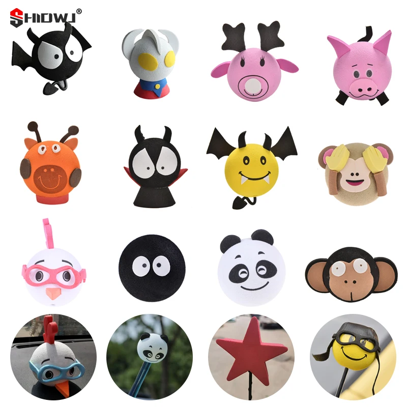 1Pcs Cute Funny Cartoon Animals Monkey Duck Antenna Balls Plush EVA ...