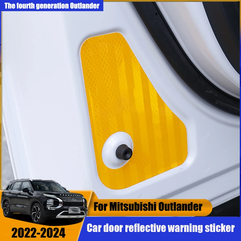 For-Mitsubishi-Outlander-2023-Car-door-reflective-warning-sticker-Rear ...