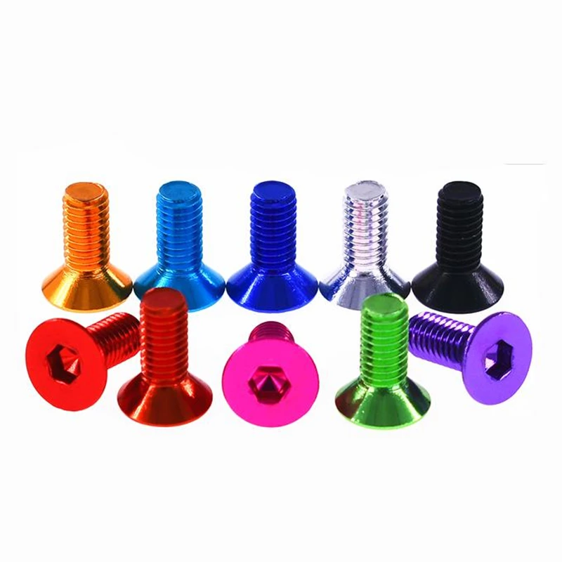 10pcs-lot-Anodized-Aluminum-Flat-screws-M4-M5-M6-colourful-Hex-Socket ...