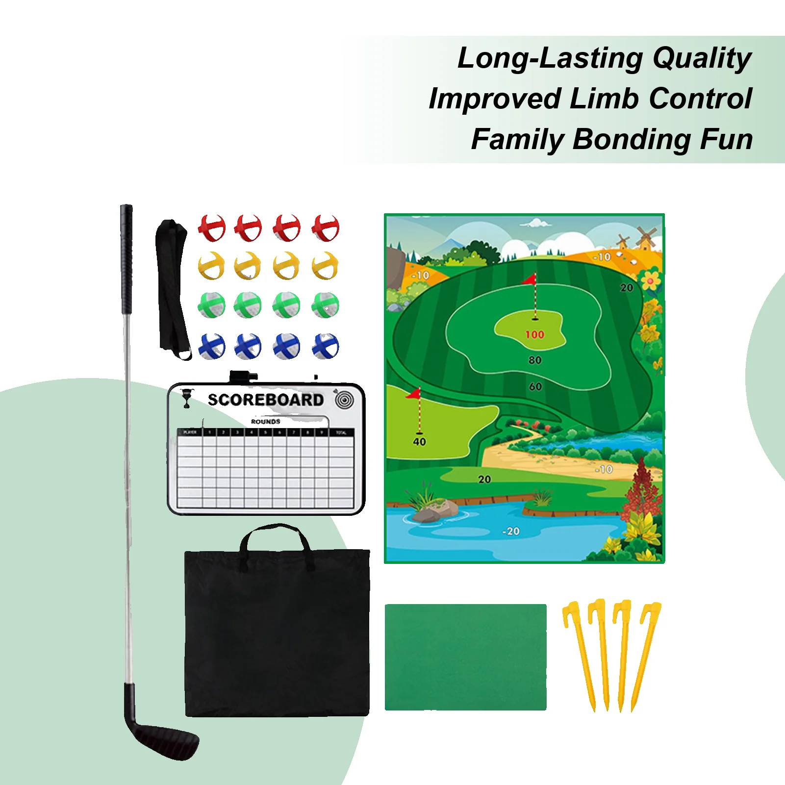 Battle Golf Chipping Game Kids Sticky Golf Games Set with Club Sticky ...