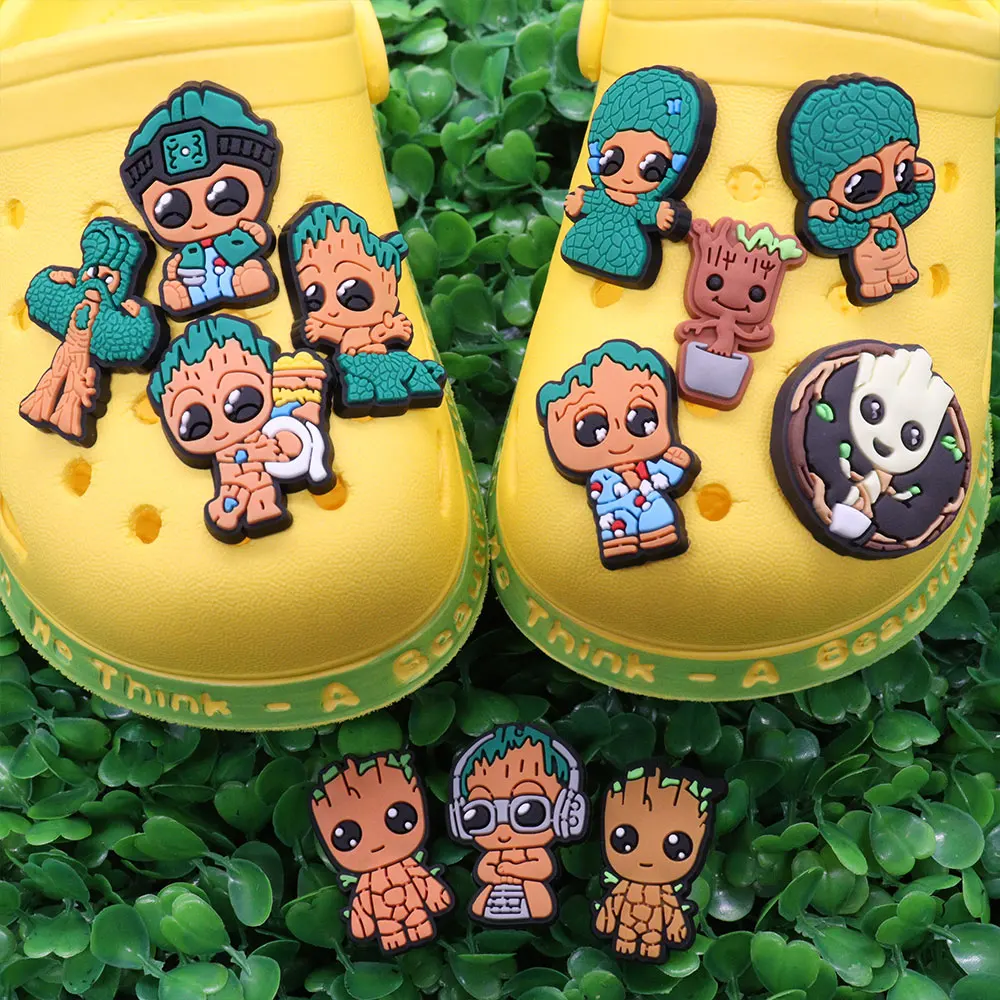 1-12Pcs-Adorable-Groot-Tree-Slippers-Shoe-Buckle-Charms-Boys-Girls ...