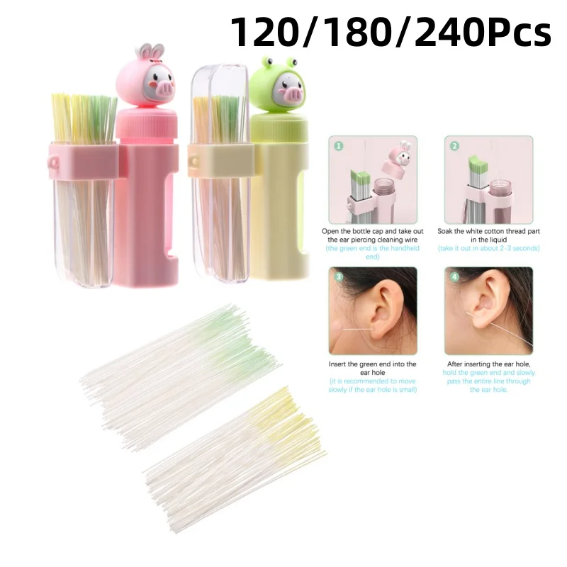 120-180-240pcs-Earring-Hole-Cleaner-Ear-Disposable-Piercing-Cleaning ...