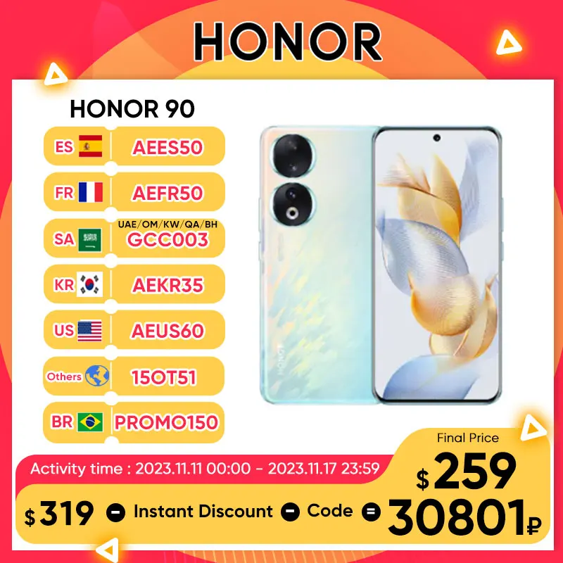 HONOR-smartphone-90-5G-versi-n-Global-pantalla-OLED-de-6-7-pulgadas-Gen ...