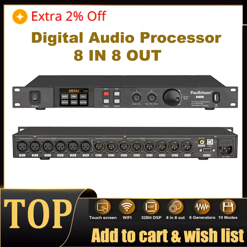 Paulkitson-A808-Processor-Digital-Professional-Audio-Processor-8-In ...