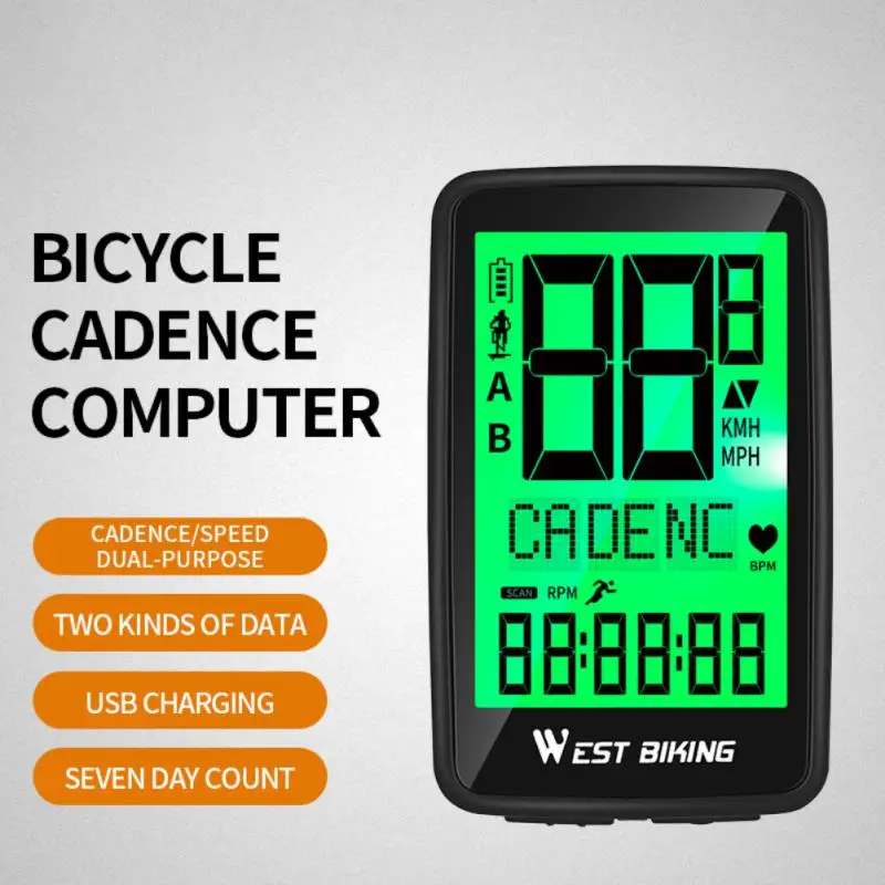 WEST BIKING Bicycle Speedometer Bilingual Chinese&English Step ...