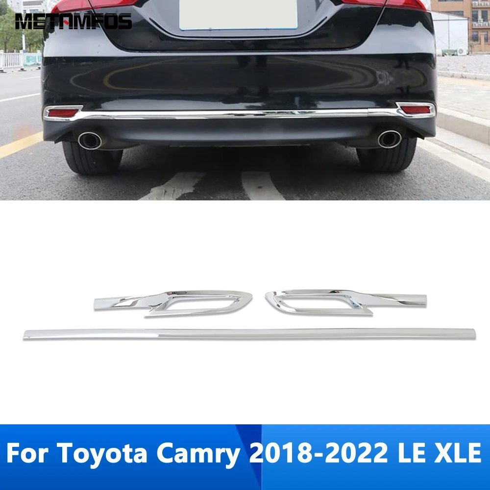 For Toyota Camry 2018 2019 2020 Le Xle Chrome Rear Lower Bumper Molding ...