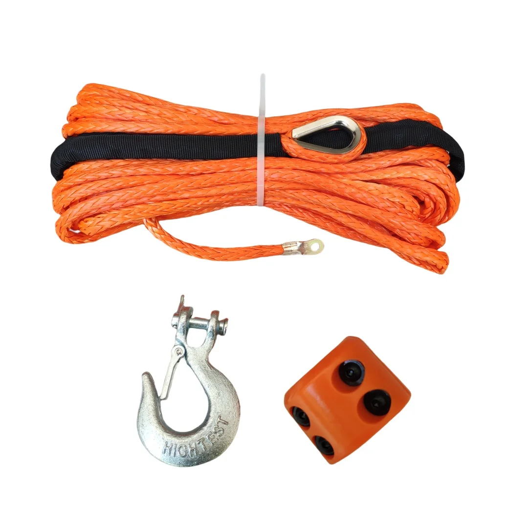 7700LBS-15m-6mm-Winch-Rope-With-1-4-Hook-And-Rubber-Stopper-Tow-Rope ...