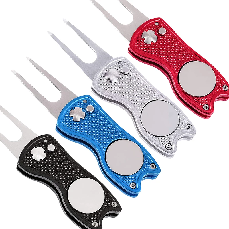 New-Metal-Foldable-Golf-Divot-Repair-Tool-with-Magnetic-Ball-Marker-and ...