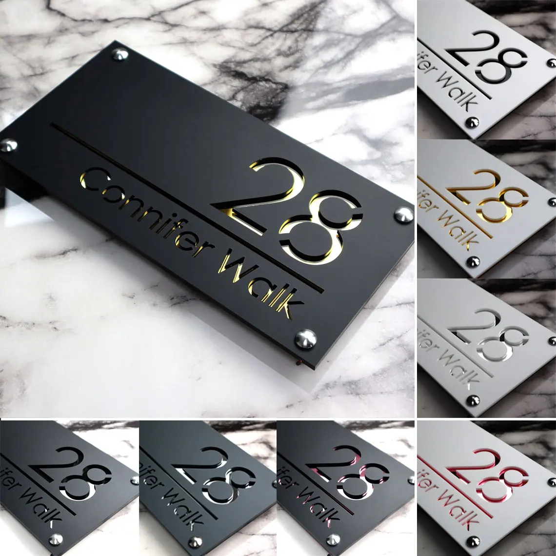 Personalised-Outdoor-House-Number-Sign-Custom-Modern-Laser-Cut-3D ...