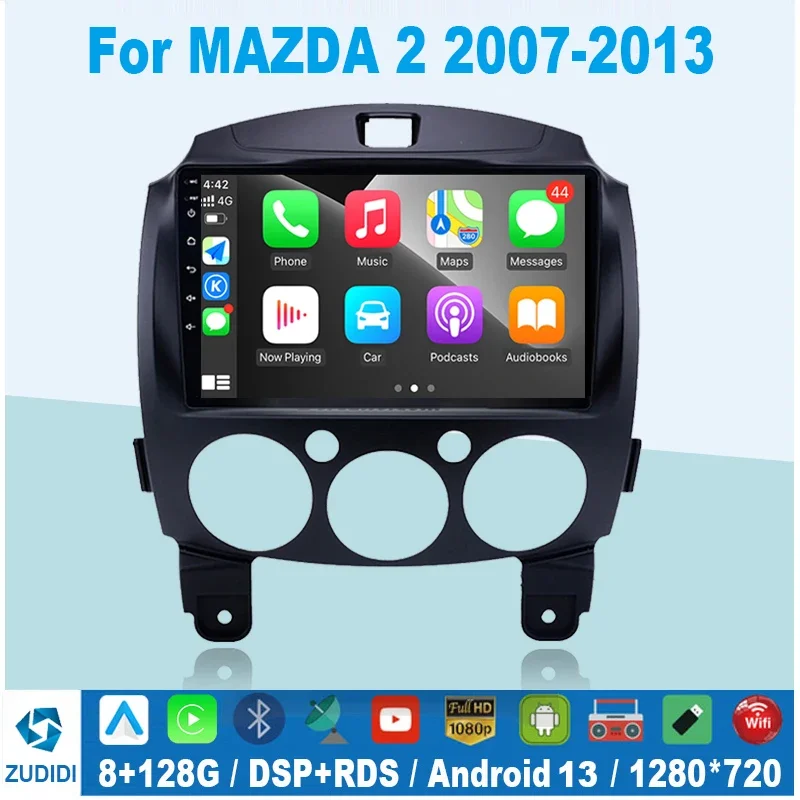 2-Din-Android-13-Car-Radio-Multimedia-Video-Player-For-MAZDA-2-Mazda2 ...