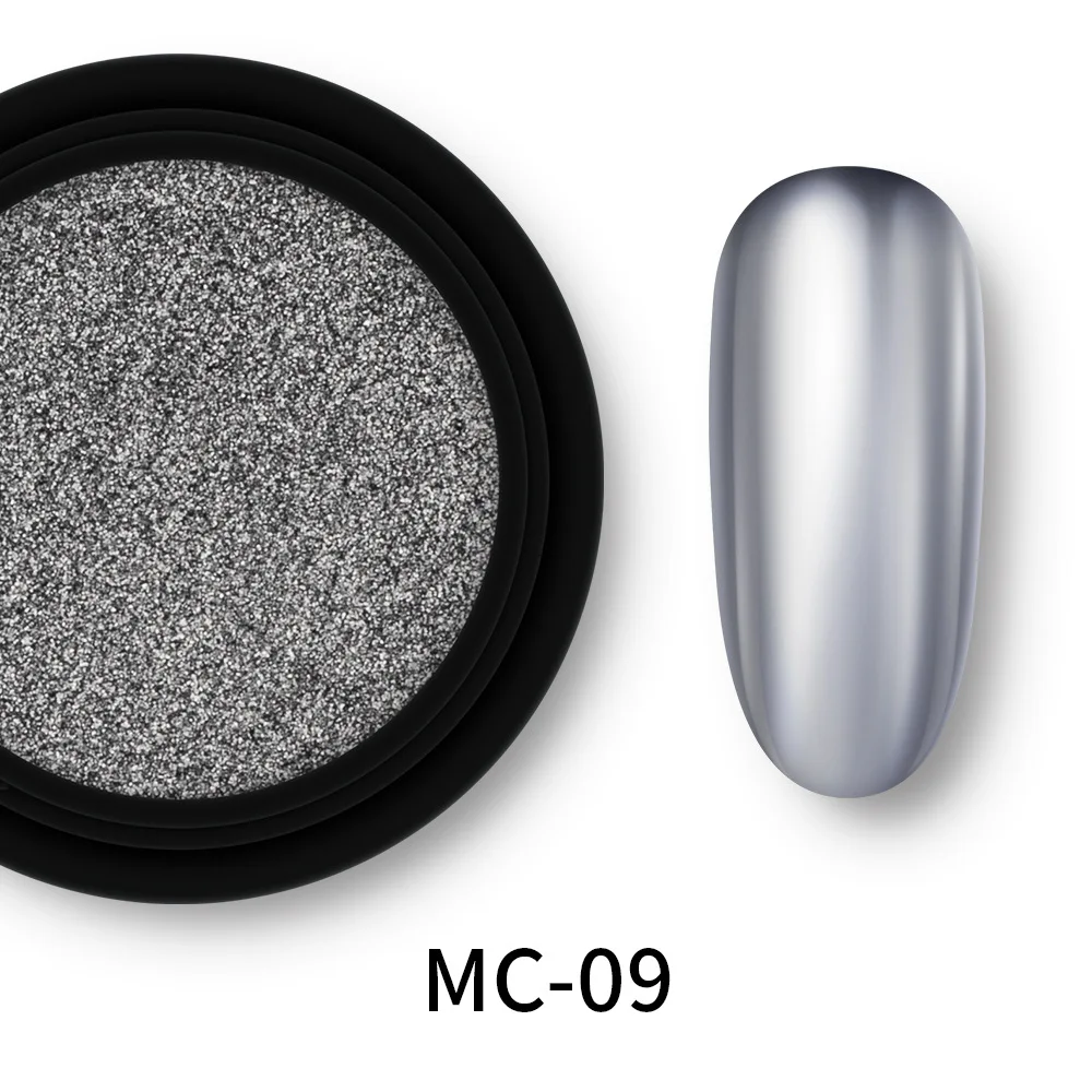 1Box Silver Nail Mirror Glitter Powder Metallic Color Metal Effect Nail ...