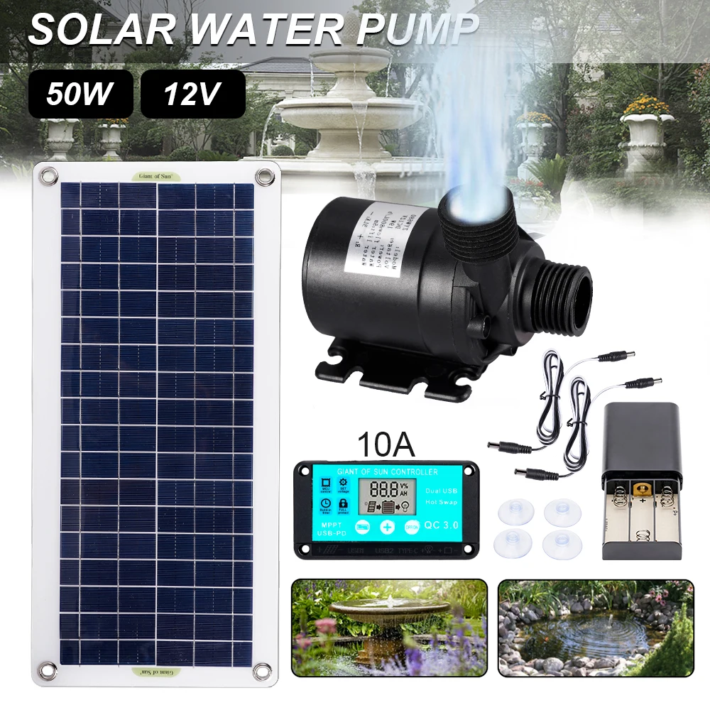 50W-800L-H-Brushless-Solar-Power-Water-Pump-Set-Ultra-quiet-Submersible ...