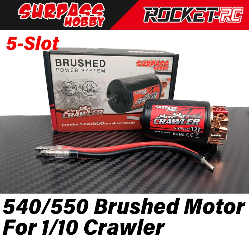 Surpass Hobby 550 Brushed Motor 540 5 Slot for 1/10 1/12 Rc Car Crawler ...