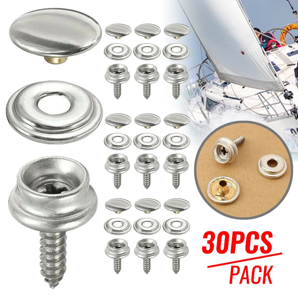 10Set-30Pcs-Marine-Grade-Snap-Fastener-Stainless-Steel-Snap-Buttons ...