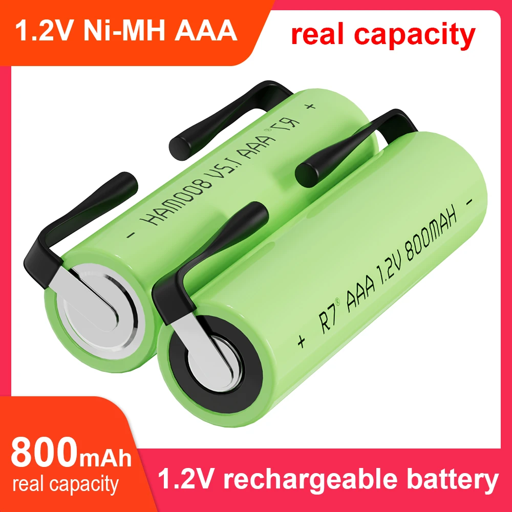 AAA Rechargeable Battery 1.2V 800mAh Ni MH Nimh Cell Green Shell with ...