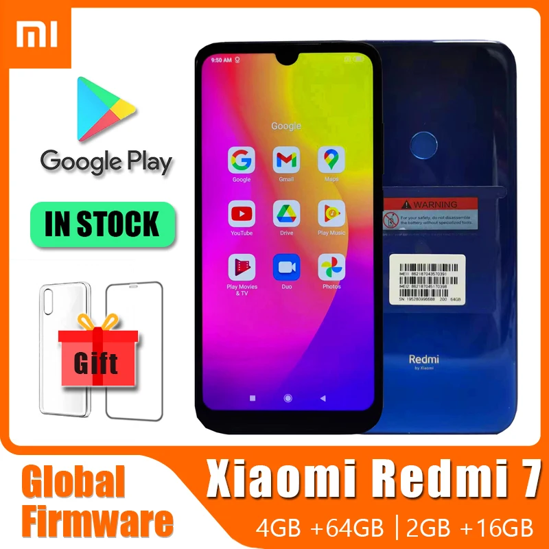 Xiaomi Redmi 7 Cellphone with Phone Case, Dual SIM Solt Cellphone ...