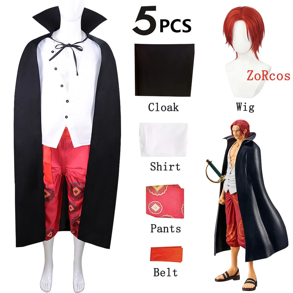 Shanks Cosplay Costume Full Set Cloak | One piece Merchandise | Up to ...