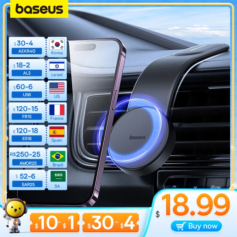 Baseus Magnetic Car Mobile Phone iPhone Holder Easy Paste Mount Stand Phone Holder for iPhone 12 ...