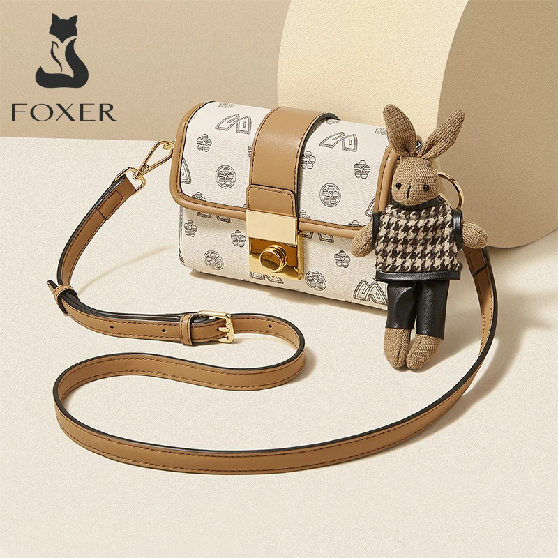 FOXER-Monogram-Women-PVC-Messenger-Bag-Female-Flap-Shoulder-Bag-Vegan ...