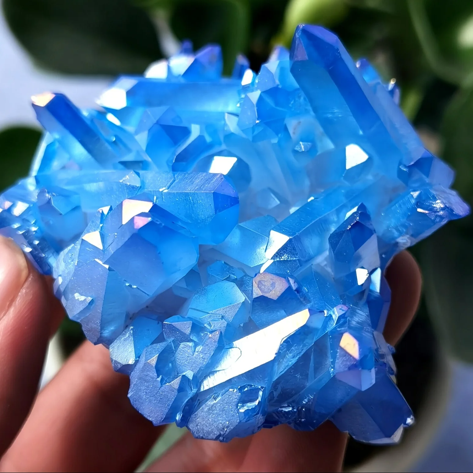 Natural-Blue-Aura-Quartz-Cluster-Crystal-Home-Decoration-Holiday-Gift ...