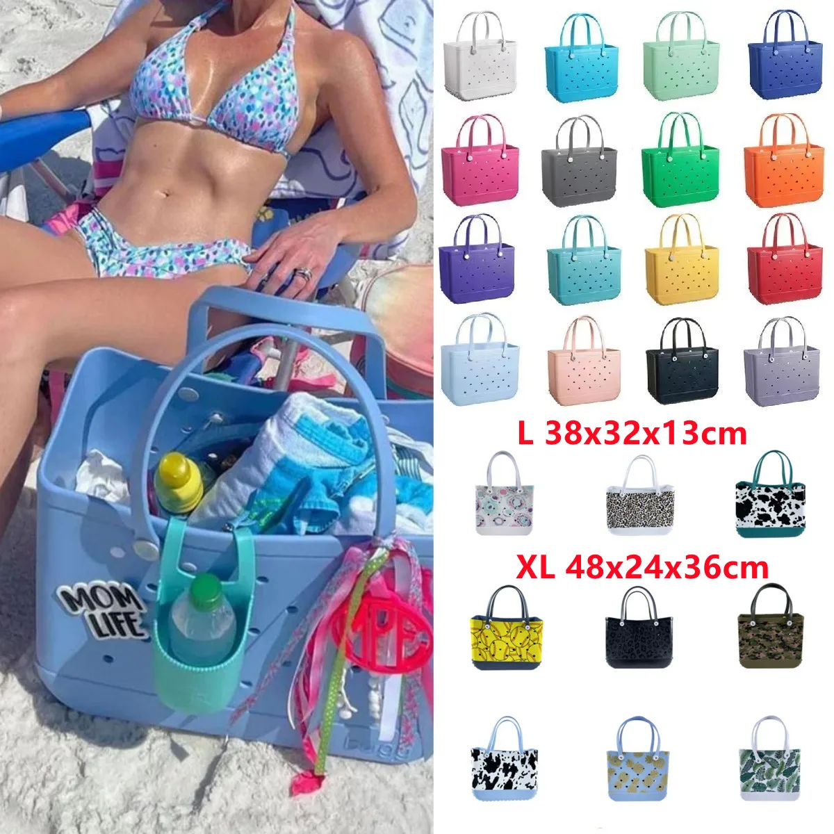 Large-Boggs-Beach-Bag-Summer-Eva-Beach-Basket-Women-Picnic-Tote-Bag-Holes-Waterproof-Handbag ...