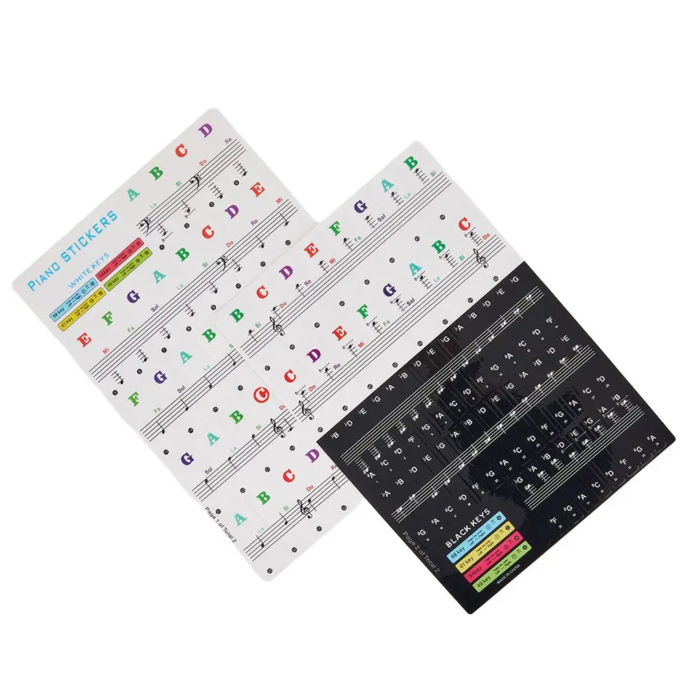 Colorful Piano Stickers For 49/54/61/88 Key Keyboards Transparent ...