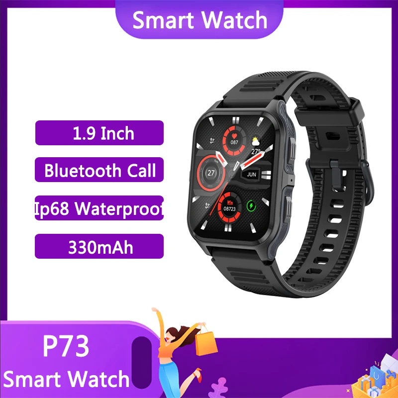 Reloj-inteligente-P73-para-hombre-accesorio-de-pulsera-deportivo-resistente-al-agua-IP68-con ...