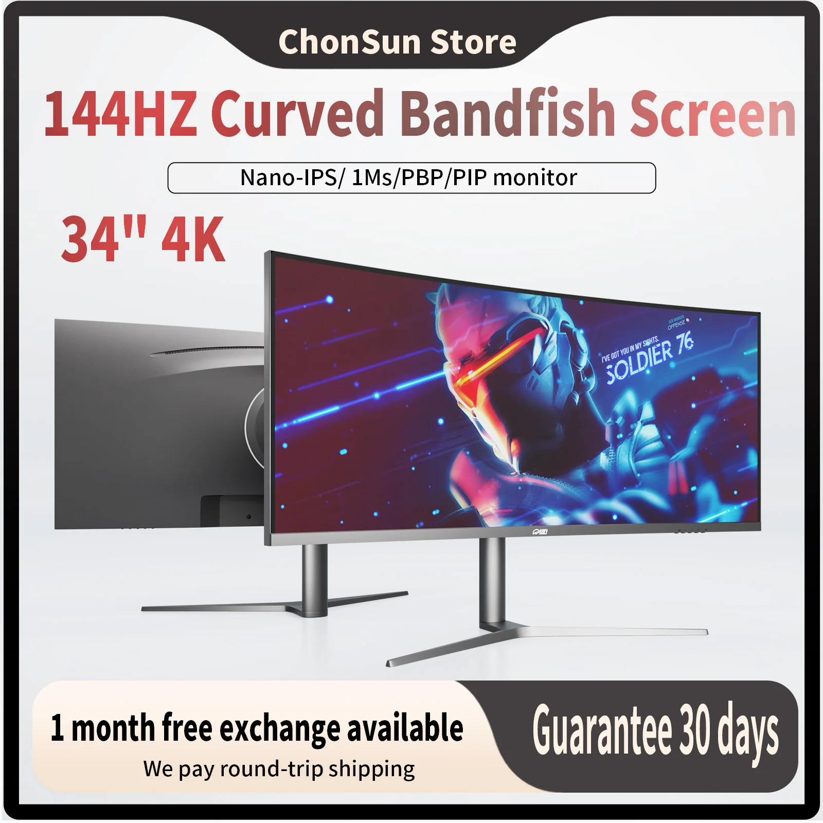 ChonSun-34-Inch-Nano-IPS-Curved-Monitor-144hz-Monitror-1900R-21-9-Ultra ...