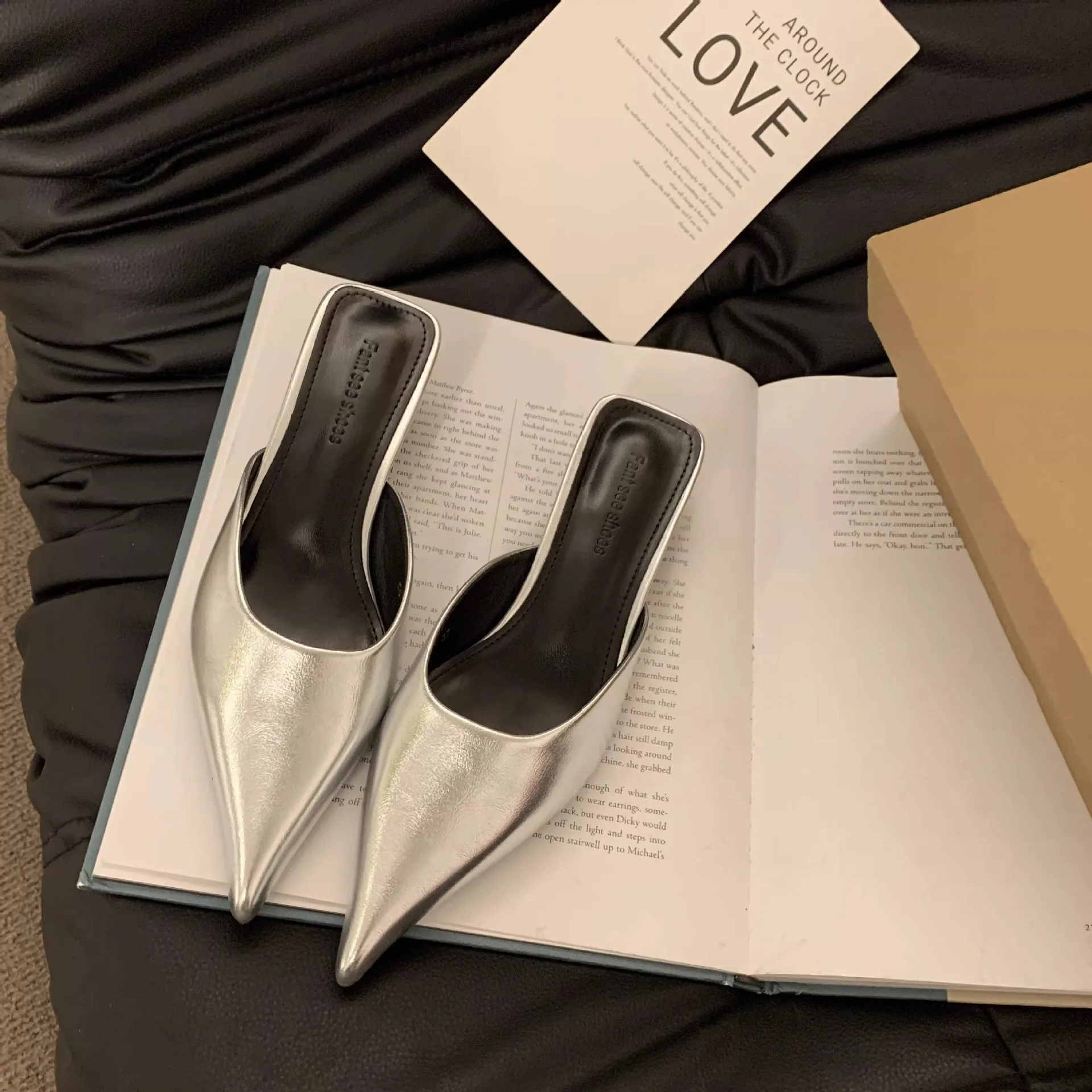 New Luxury Pointed Toe Women Mules Slipper Fashion Candy Color Ladies ...