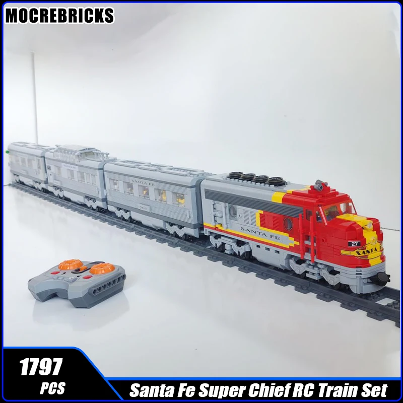 City-Railway-Santa-Fe-Super-Chief-RC-Train-Set-Building-Block-Assemble ...