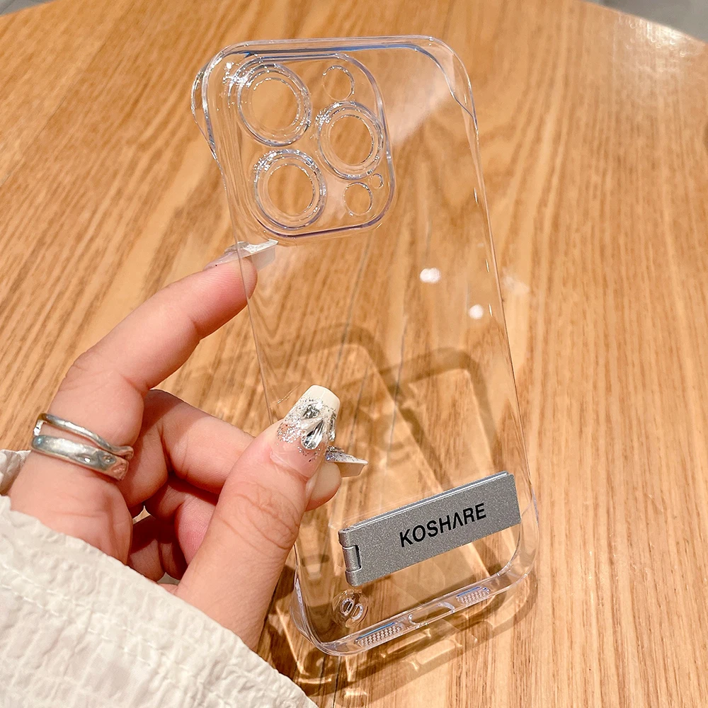 Ultra-thin fine hole invisible bracket phone case for iPhone 15 14 13 ...