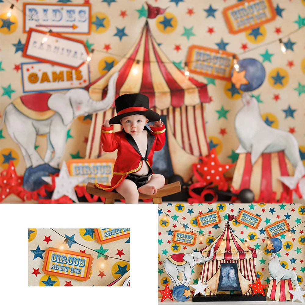 Circus-amy-One-Backdrops-Kids-Baby-Photography-puntelli-bambino-adulto ...