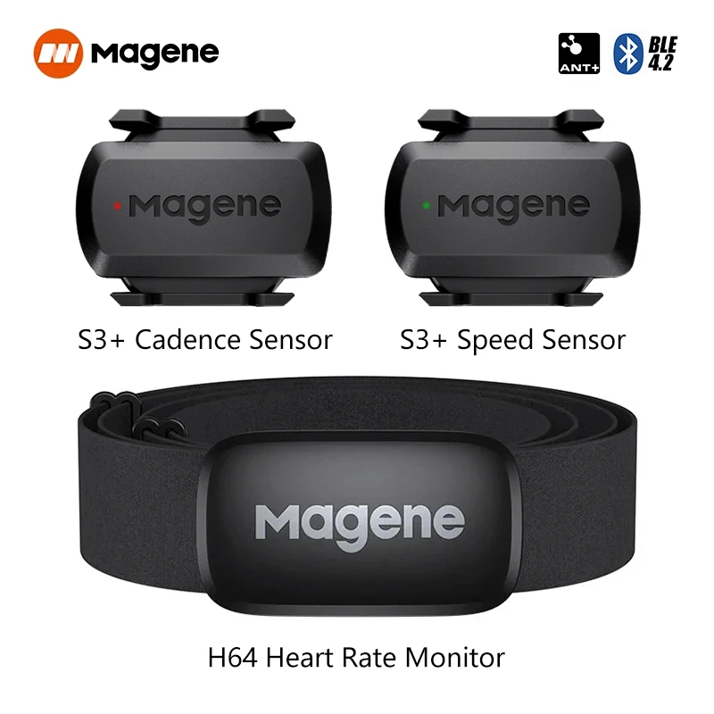 Magene-S3-Bicycle-Speed-Cadence-Sensor-and-H64-Heart-Rate-Monitor-ANT-Bluetooth-Wireless ...