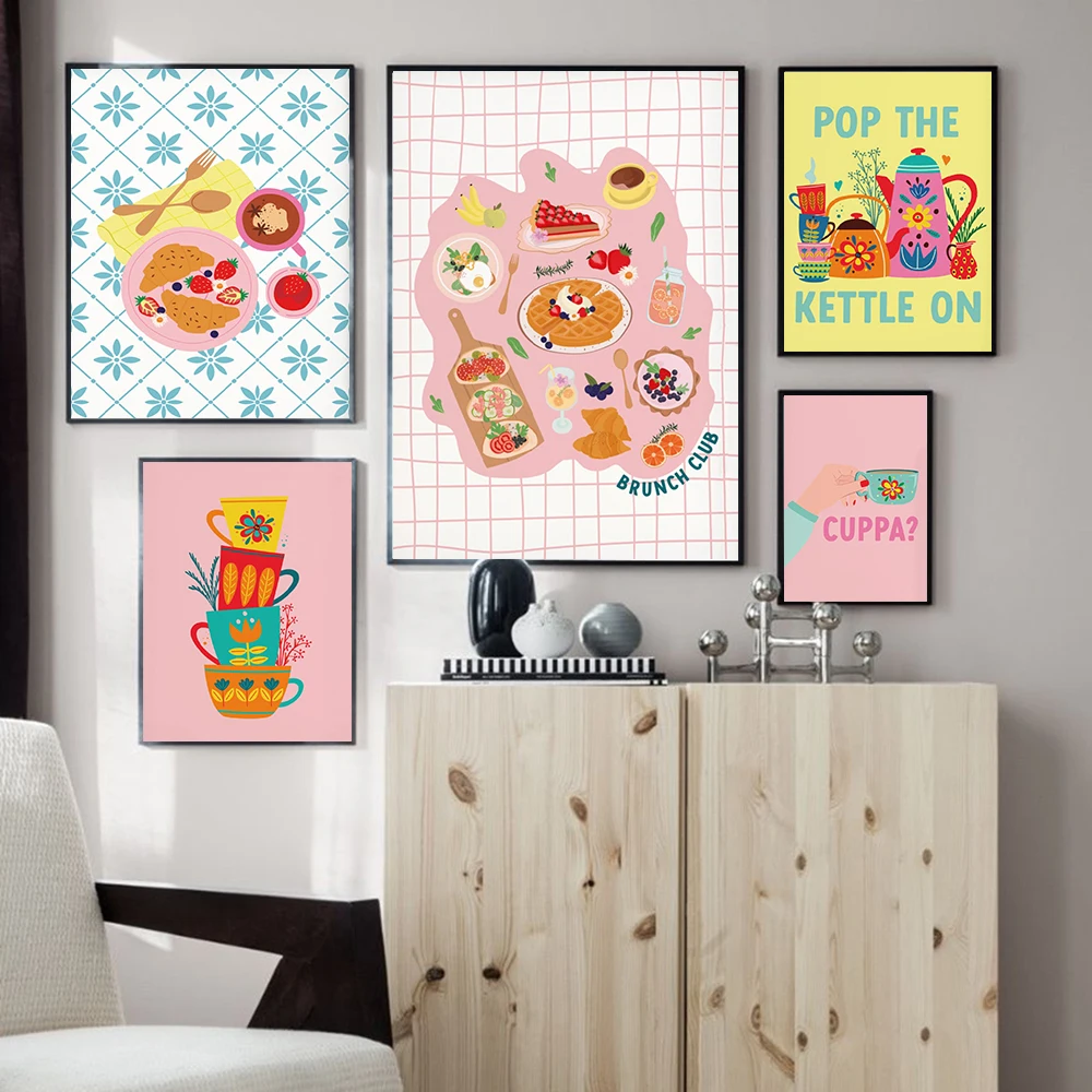 Colourful-Pop-The-Kettle-On-Art-Print-Poster-Nordic-Canvas-Painting ...