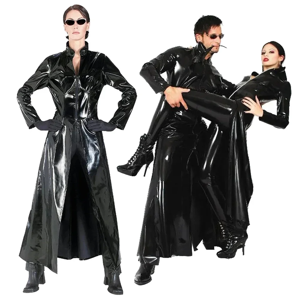 Halloween Party Cosplay The Matrix Costumes Gothic Unisex Sexy Shiny ...
