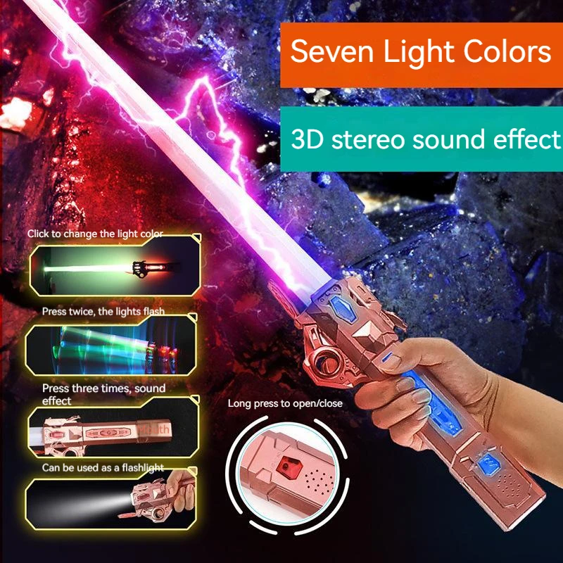 RGB Lightsaber 7 Colors Scalable Plastic Lightsaber LED Toy Children's ...
