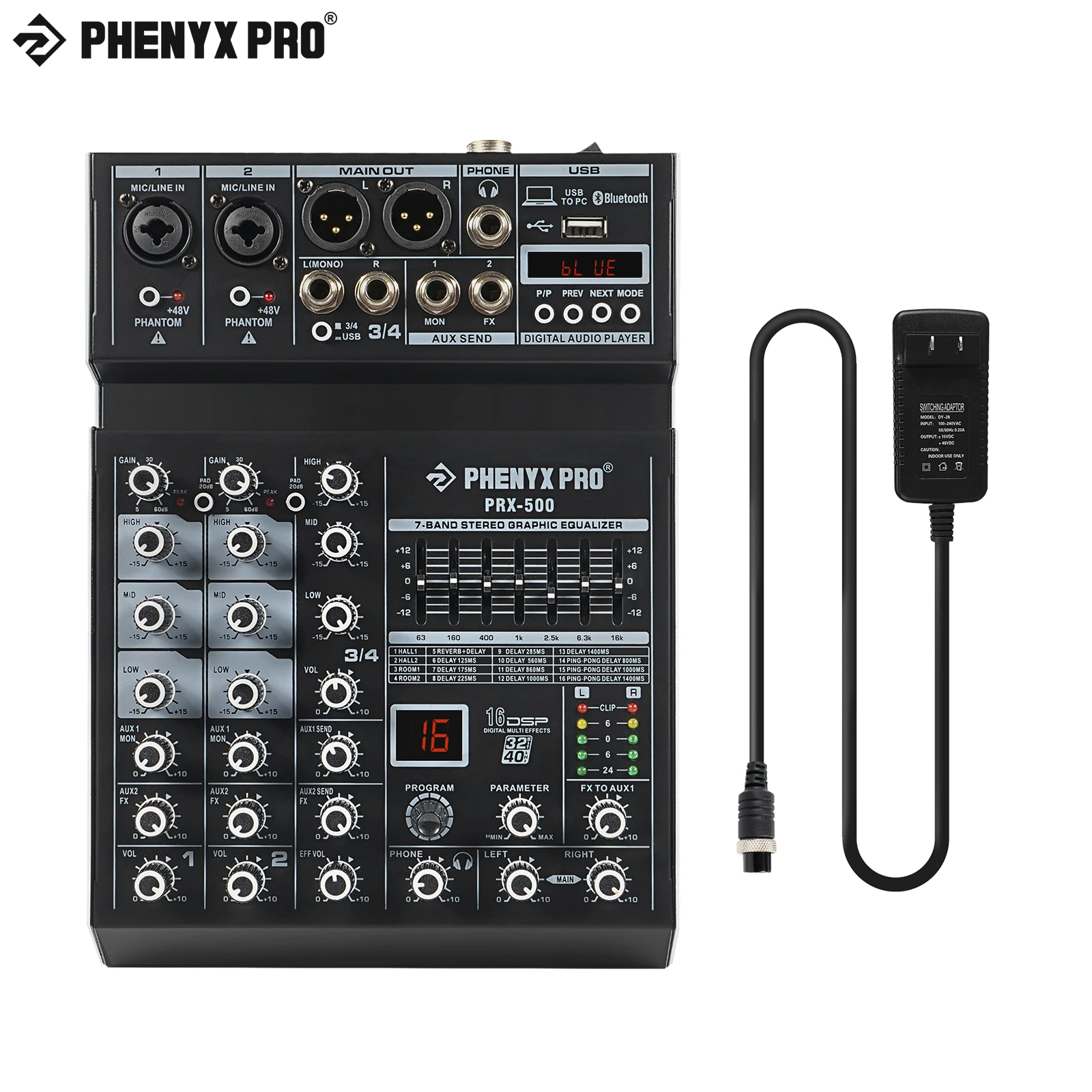 Phenyx pro 4 canais mixer de áudio com equalizador estéreo, eq de 3 ...
